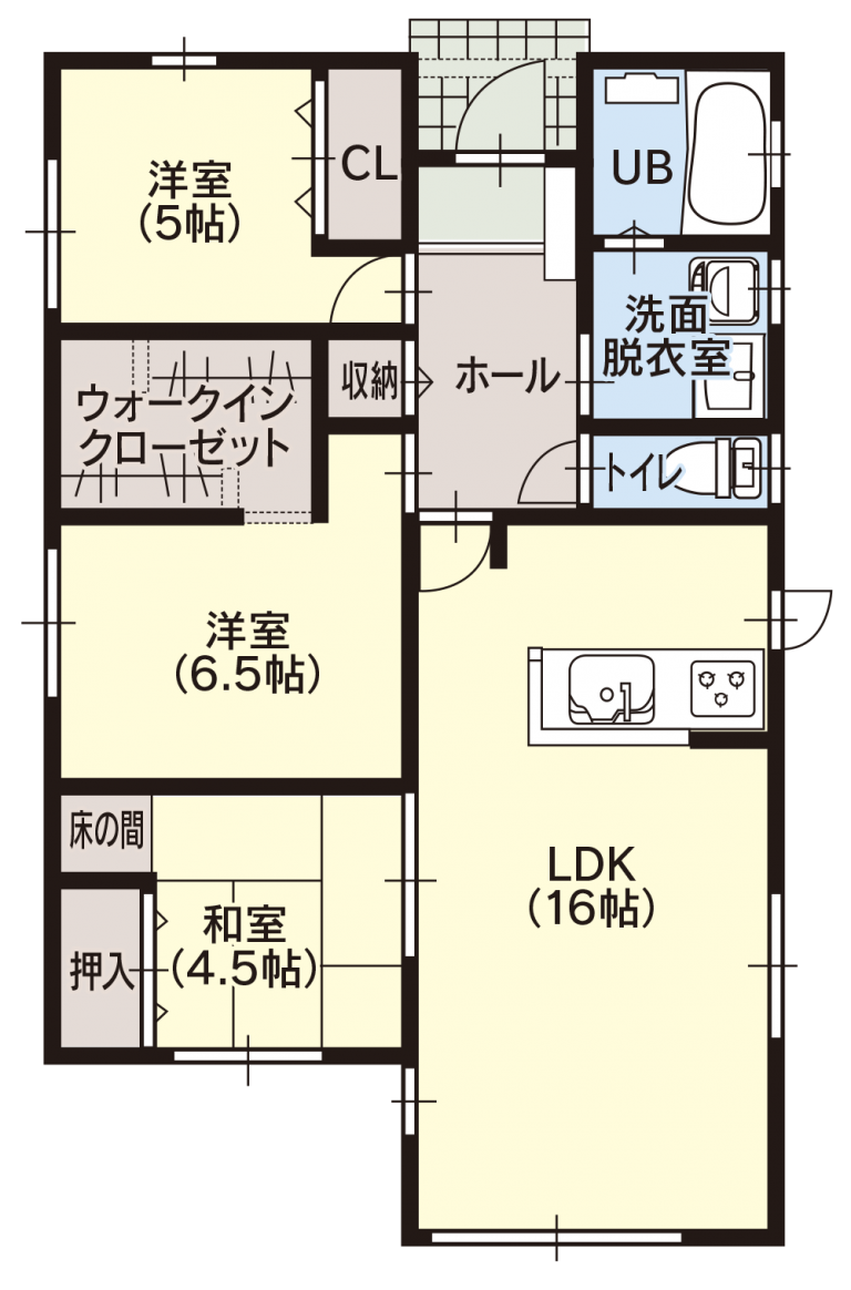 N-6【3LDK】LDKと続き間の和室がうれしいプラン | 平屋革命｜愛媛県中予・東予、広島県東広島市・福山市の平屋住宅専門店